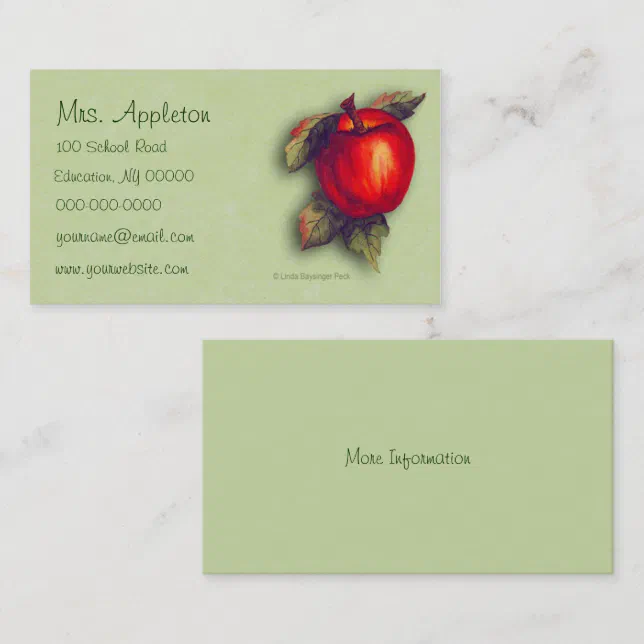 Red Apple Business Card | Zazzle