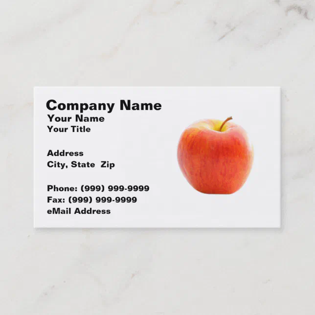 Red Apple Business Card | Zazzle