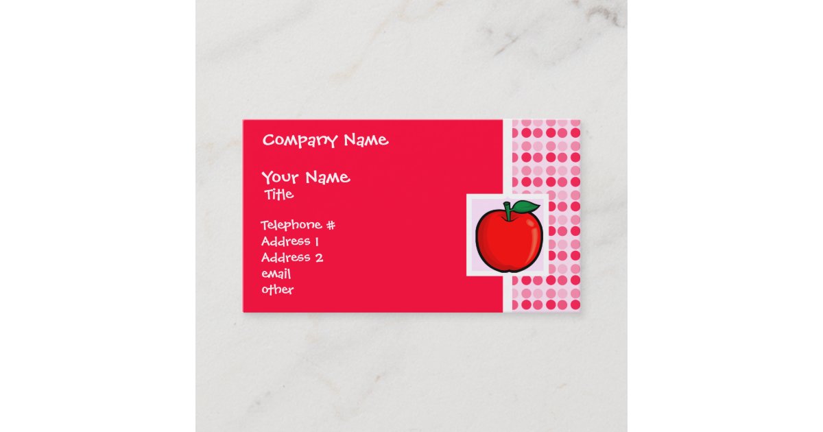Red Apple Business Card | Zazzle