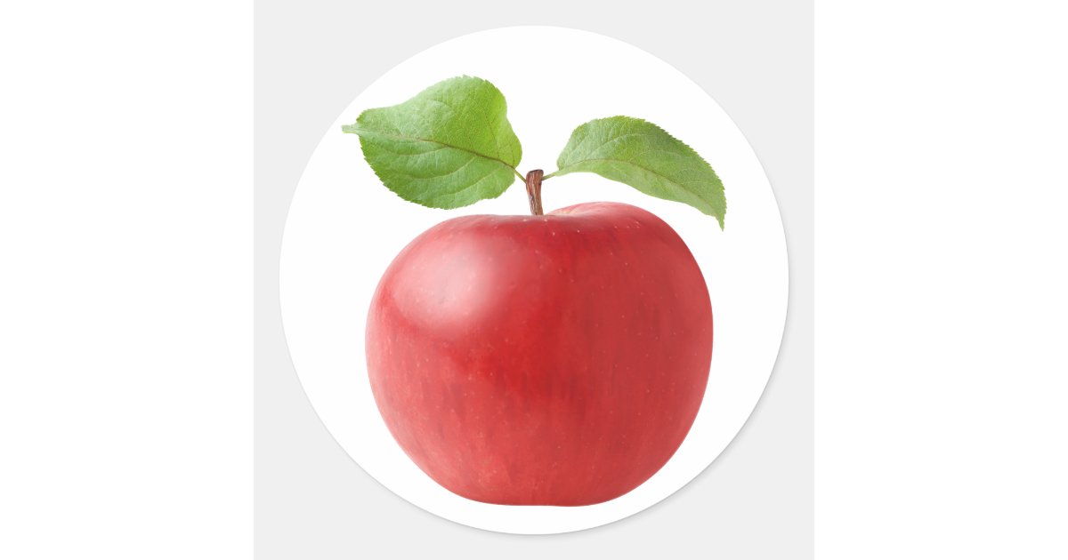 Red apple classic round sticker | Zazzle
