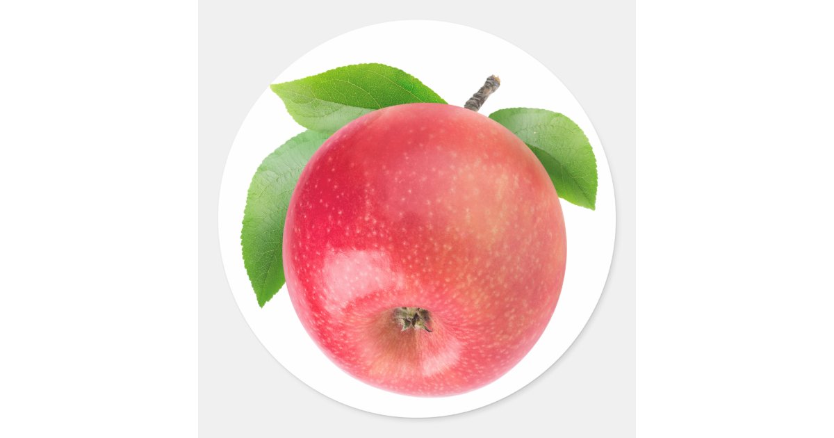 Red apple classic round sticker | Zazzle