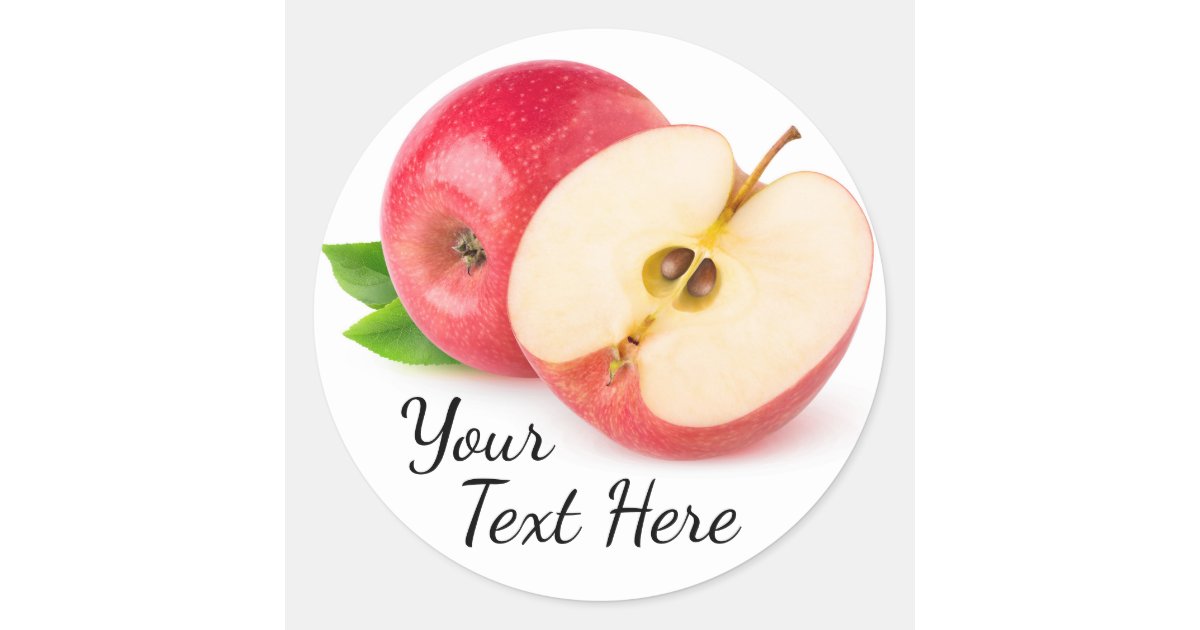 Red apple classic round sticker | Zazzle