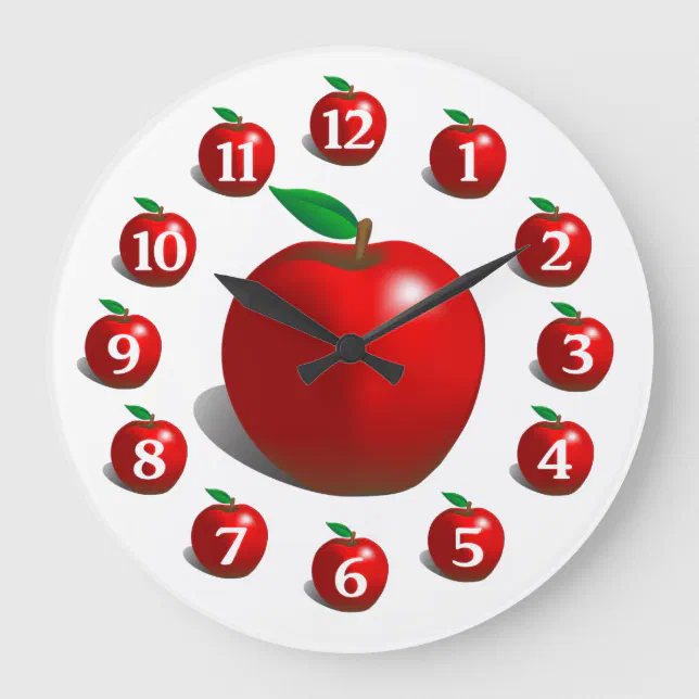 Red Apple Clock | Zazzle