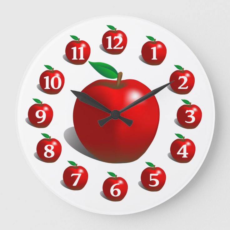 Red Apple Clock | Zazzle