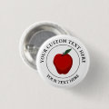 Red Apple Custom Text Logo Icon Button | Zazzle