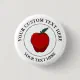 Red Apple Custom Text Logo Icon Button | Zazzle