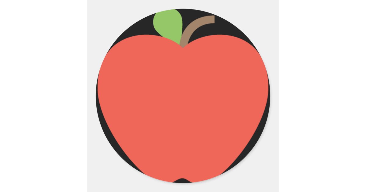 Red Apple Emoji Classic Round Sticker | Zazzle