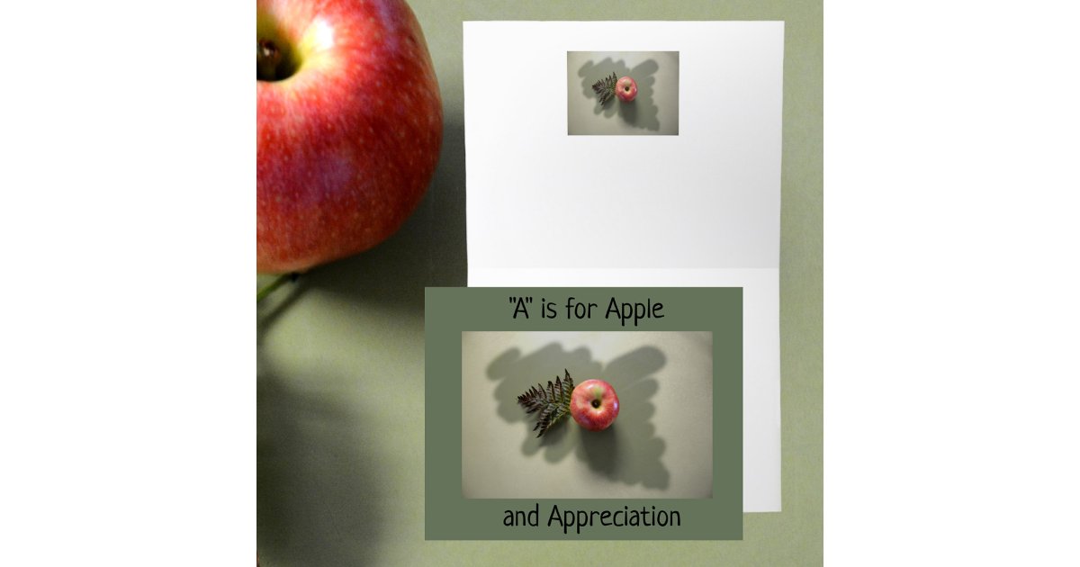 Red Apple for Thanks and Appreciation blank Thank You Card | Zazzle
