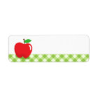 Custom cute red apple kindergarten school teacher label | Zazzle.com