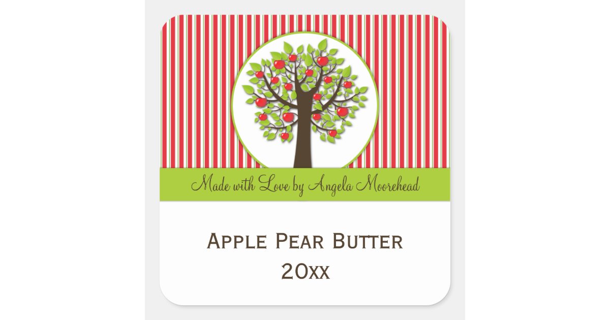 Red Apple Green Leaves Food Sticker | Zazzle