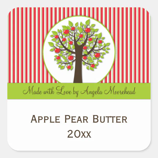 Red Apple Green Leaves Food Sticker | Zazzle
