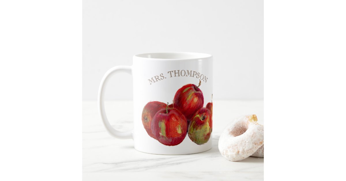Red Apple Harvest Add Name Coffee Mug | Zazzle