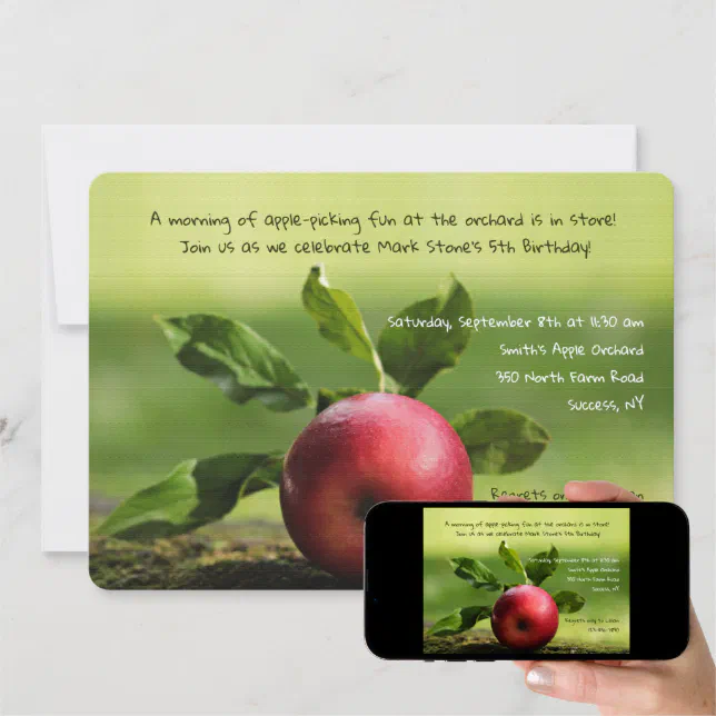 Red Apple Invitation | Zazzle