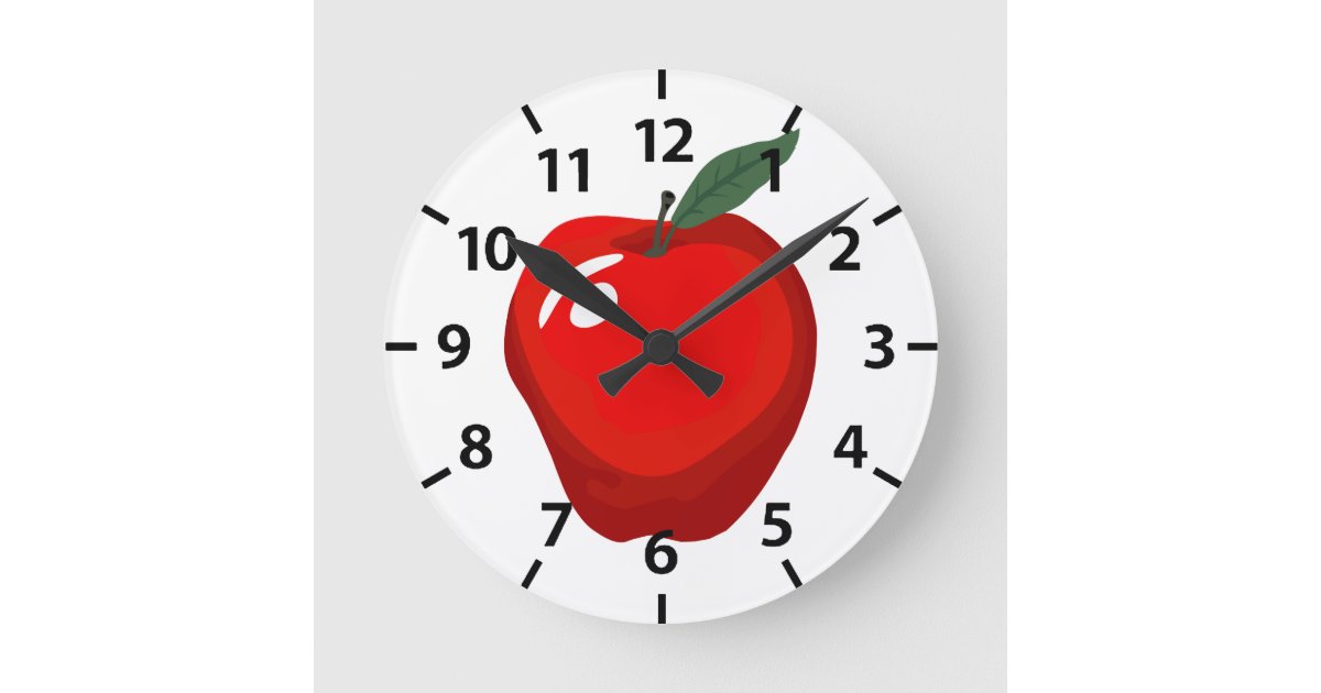 Red Apple Kitchen Clock | Zazzle