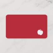 Red Apple & Navy Chevron Teacher Business Cards | Zazzle