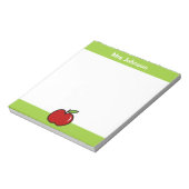 Red apple notepad for teacher | Personalized name | Zazzle