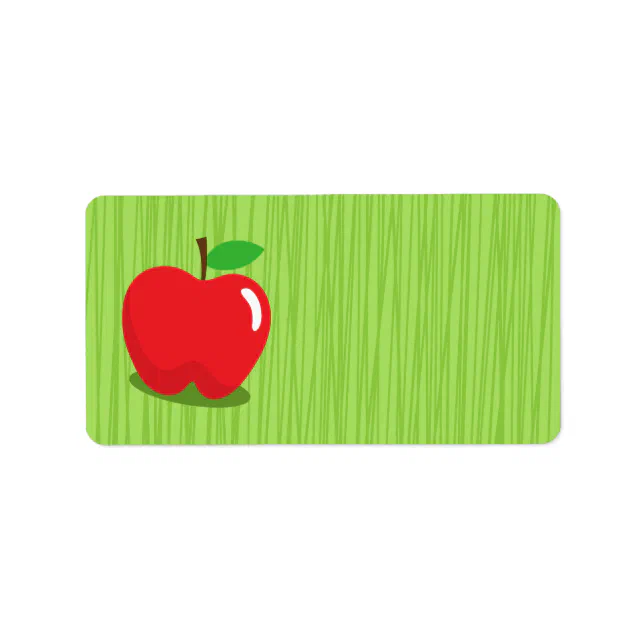 Red apple on green background blank label | Zazzle