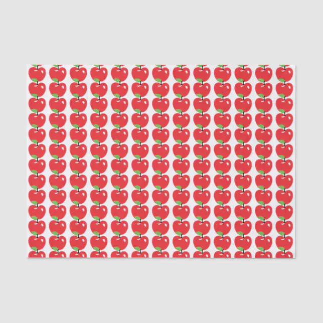 Red Apple Pattern Tissue Paper | Zazzle