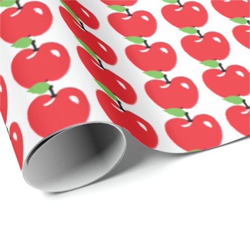 Red Apple Pattern Wrapping Paper | Zazzle