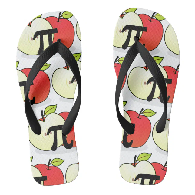 Red Apple Pi Flip Flops | Zazzle