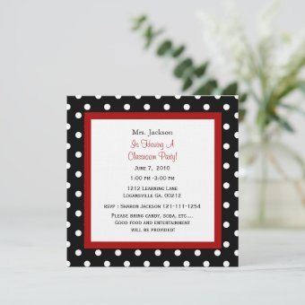Red Apple & Polka Dots Invitation | Zazzle