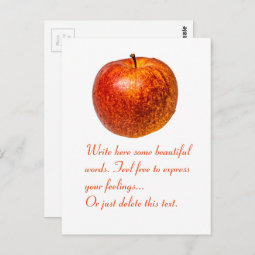 Red apple postcard | Zazzle