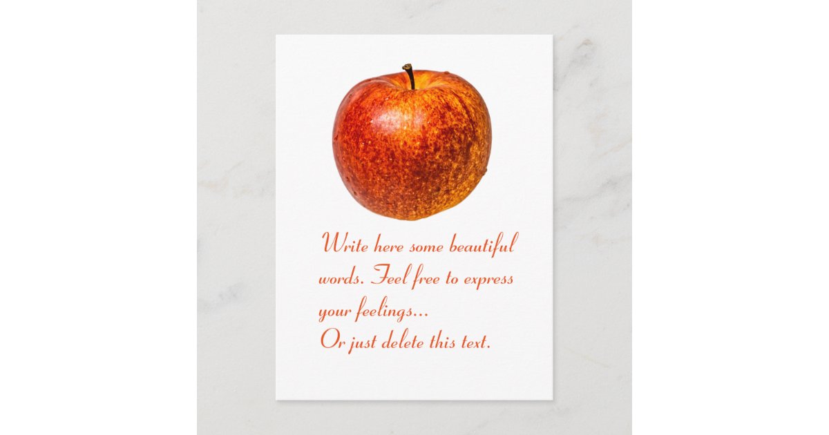 Red apple postcard | Zazzle