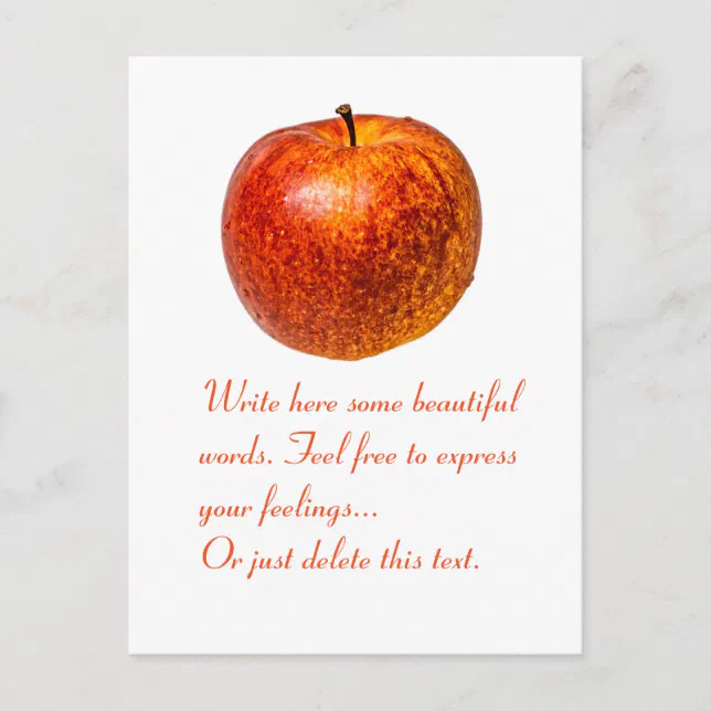Red apple postcard | Zazzle
