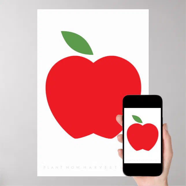 Red Apple Retro Poster 60's 70's Quote | Zazzle