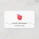 Red Apple School Elementary Teacher Simple White Business Card | Zazzle