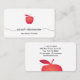 Red Apple School Elementary Teacher Simple White Business Card | Zazzle