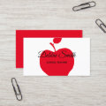Red Apple School Teacher Business Card | Zazzle