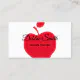 Red Apple School Teacher Business Card | Zazzle