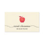 Red Apple School Teacher Simple Pale Yellow Business Card | Zazzle