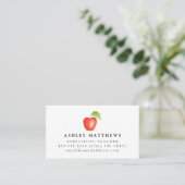 Red Apple Substitute Teacher Business Card | Zazzle