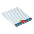 Red Apple Teacher Personalized Blue lines Notepad | Zazzle