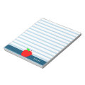 Red Apple Teacher Personalized Blue lines Notepad | Zazzle