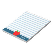 Red Apple Teacher Personalized Blue lines Notepad | Zazzle