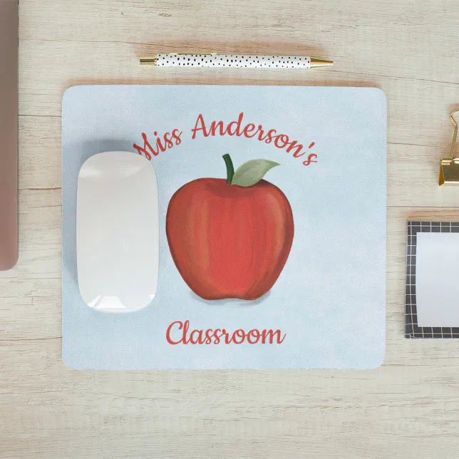 Red Apple Teacher Personalized Mouse Pad | Zazzle
