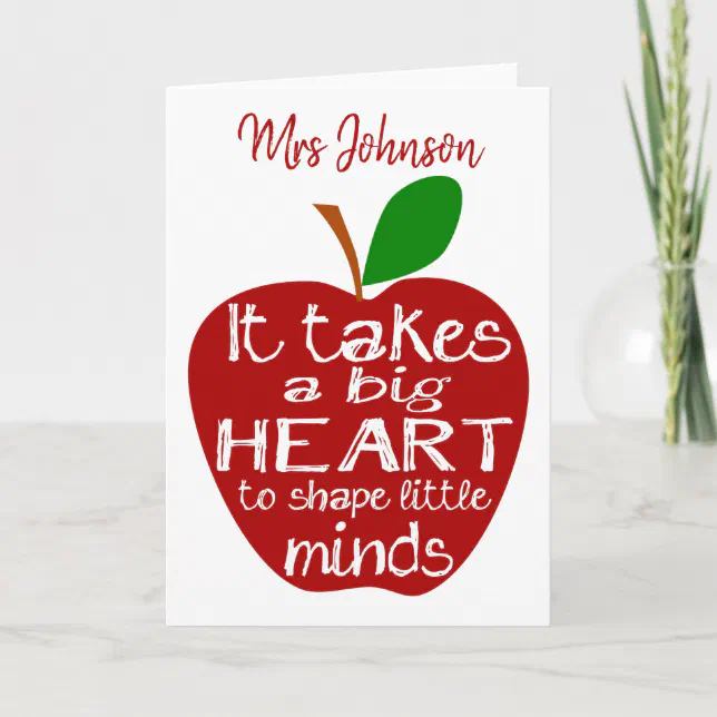 red apple Teacher thank you retirement Nursery Card | Zazzle