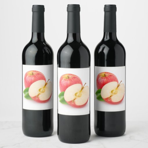 Red apple wine label | Zazzle