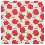 Pattern with red apples fabric | Zazzle