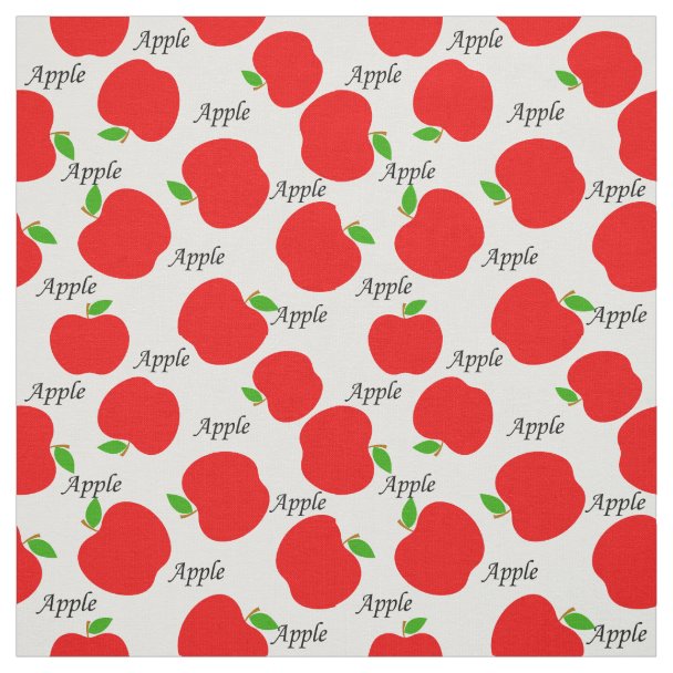 Pattern with red apples fabric | Zazzle