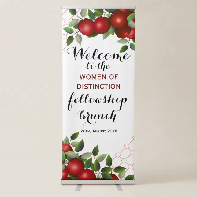 Red Apples Welcome | Wedding Retractable Banner | Zazzle
