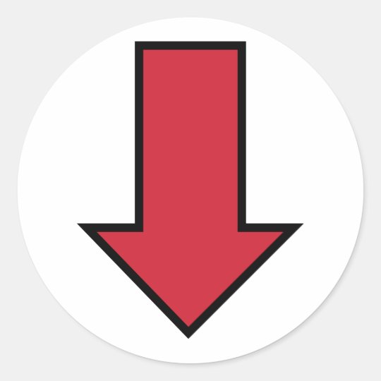 Red Arrow Classic Round Sticker | Zazzle.com