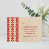 Red Art Deco Border Response Card | Zazzle