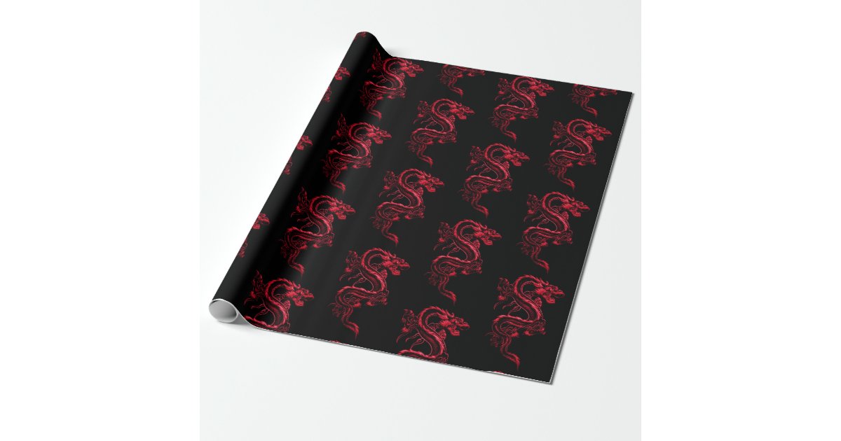 Red Asian Dragon Wrapping Paper | Zazzle