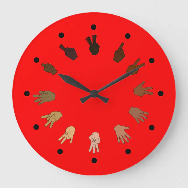 Red ASL Clock | Zazzle