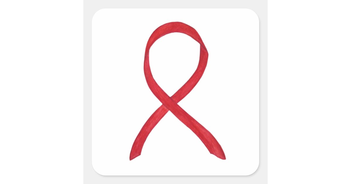 Red Awareness Ribbon Art Custom Decal Stickers | Zazzle