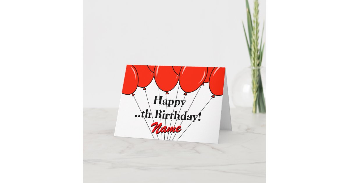 Red balloon bouquet Birthday greeting card | Zazzle